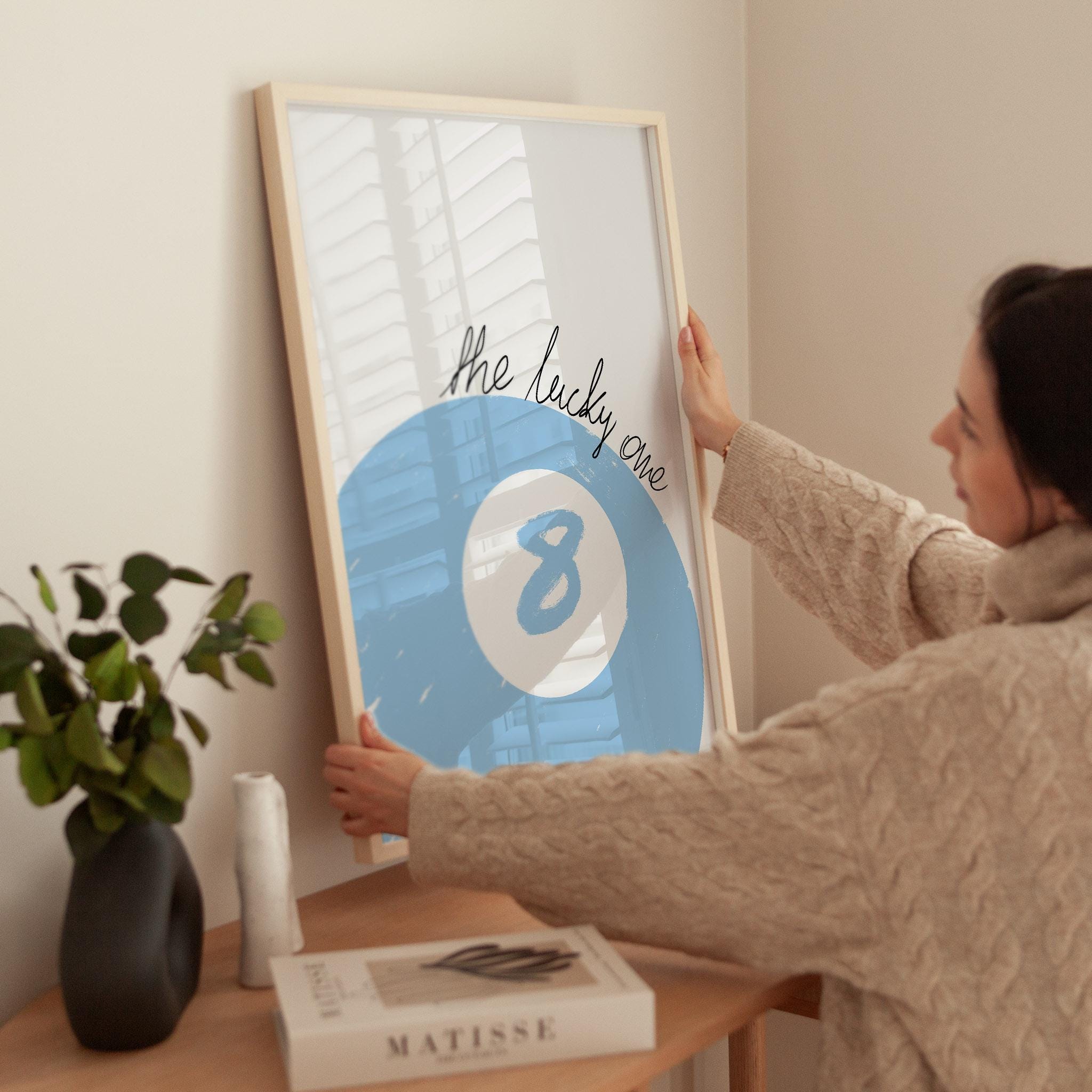 Printable the Lucky One Light Blue Pool Ball 8 Lucky Me Lucky You Decor ...