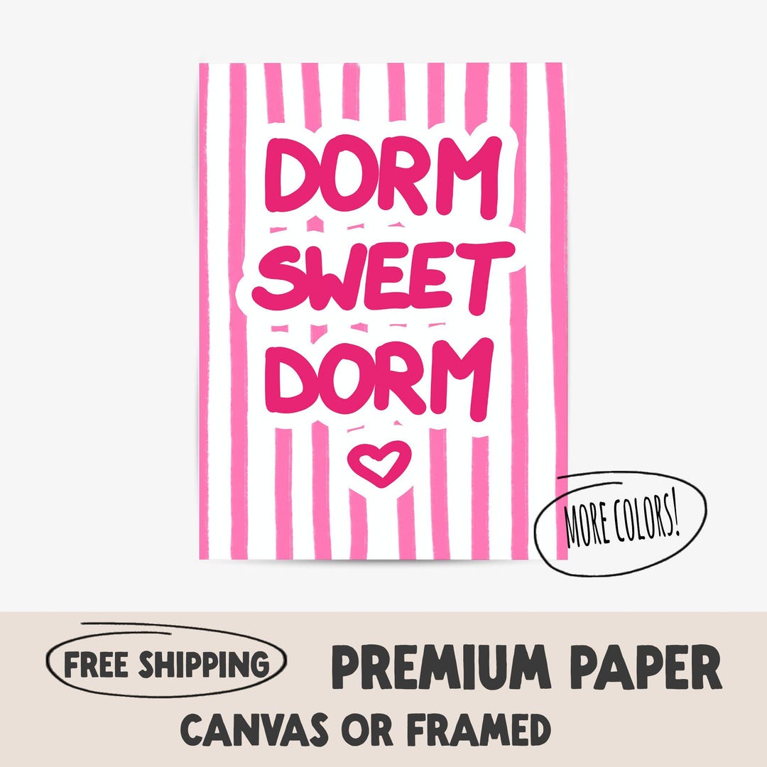 Dorm Sweet Dorm Poster | Modern Girly Typography, College Wall Art - Etsy