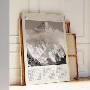 Printable K2 Mountain Print | Karakorum Wall Art | Epic Poster Gift for ...