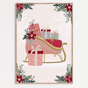 Printable Gallery Set of 5 Christmas Posters Neutral Gentle Elegant Set ...