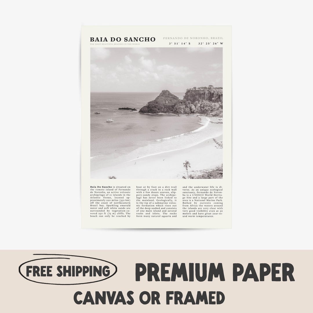 Baia Do Sancho Print | Brazil Coastal Wall Art | Perfect Poster Gift ...