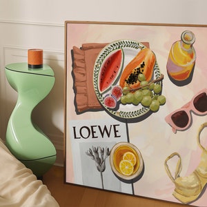 Printable Square Tee and Summer Fruits Poster | Colorful Papaya ...