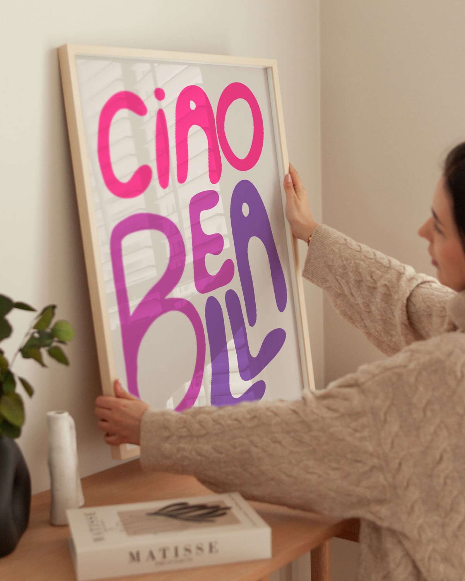 Printable Ciao Bella Quote Poster Girly Dorm Preppy Eclectic Colorful ...