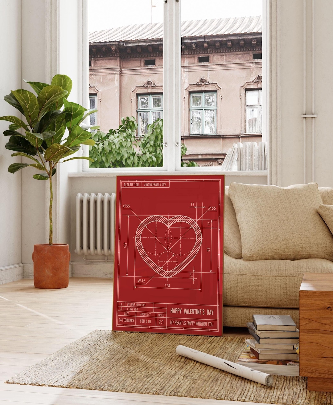 Valentine's Day Love Print | Engineering Love | Retro Romantic Couple's ...