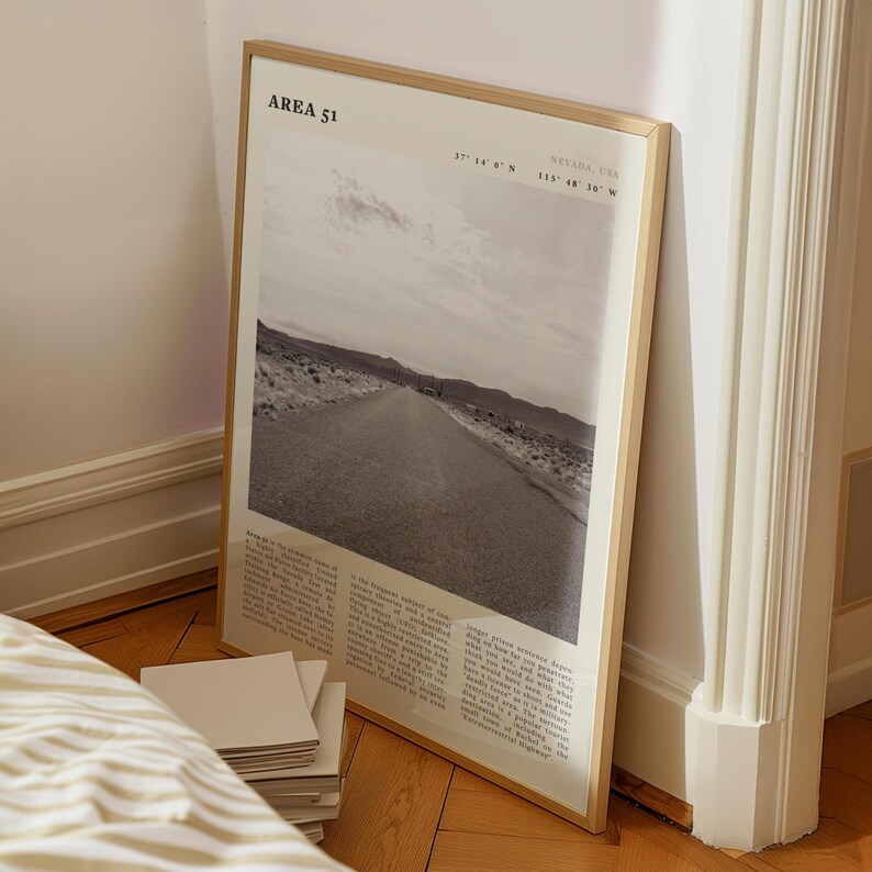 Printable Area 51 Desert Road Print | Nevada USA Landscape Wall Art ...