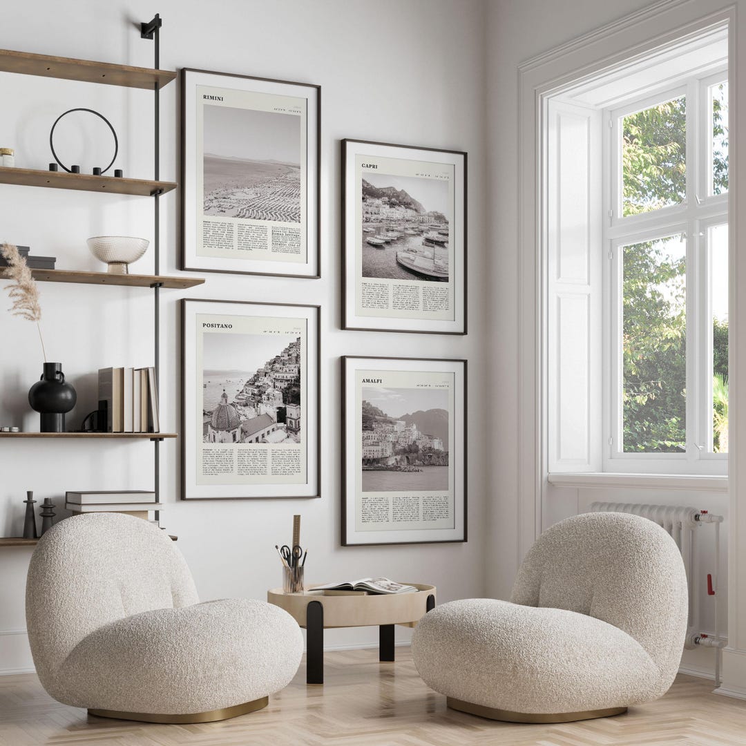 Italy Coastal Print Set: Amalfi, Capri, Rimini, Positano (digital ...