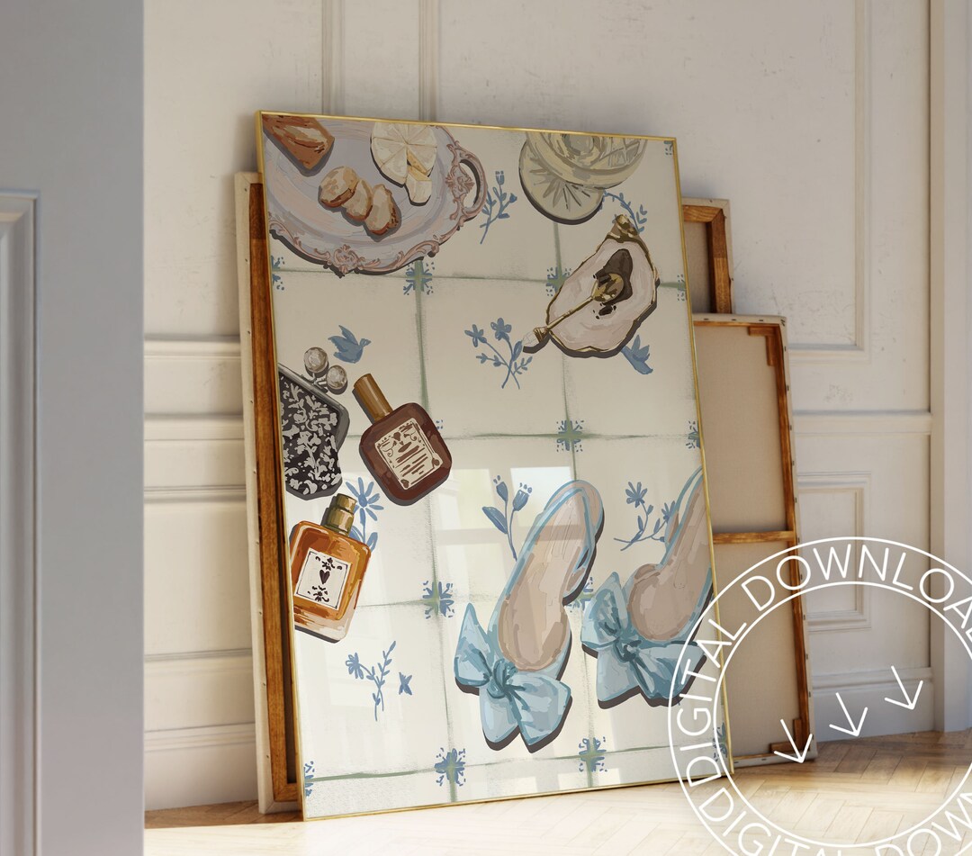 Printable Wine Cheese and Perfume Poster | French Fashion and Food Wall ...