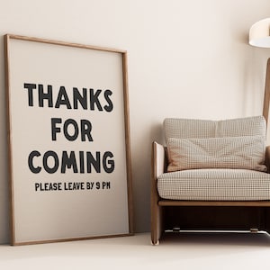 Thanks for Coming Quote Poster | Funny Retro Typography Print ...