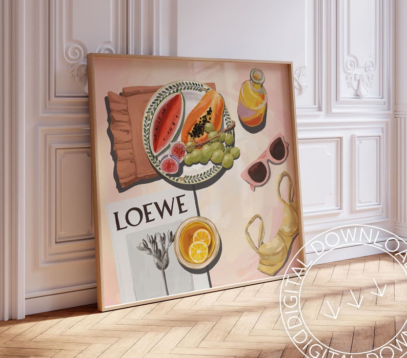 Printable Square Tee and Summer Fruits Poster | Colorful Papaya ...