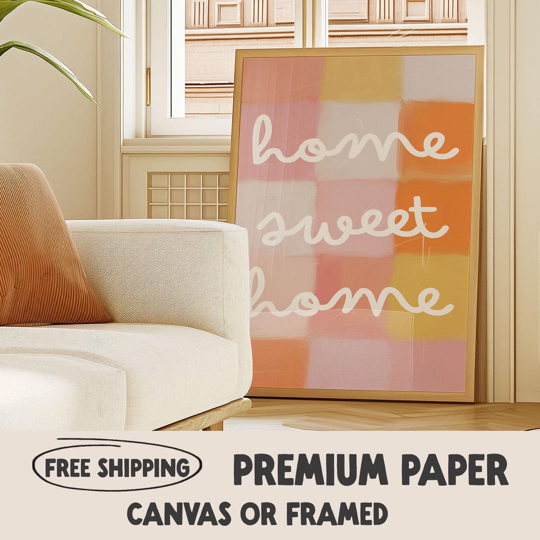 Home Sweet Home Quote Poster | Modern Abstract Art - Etsy