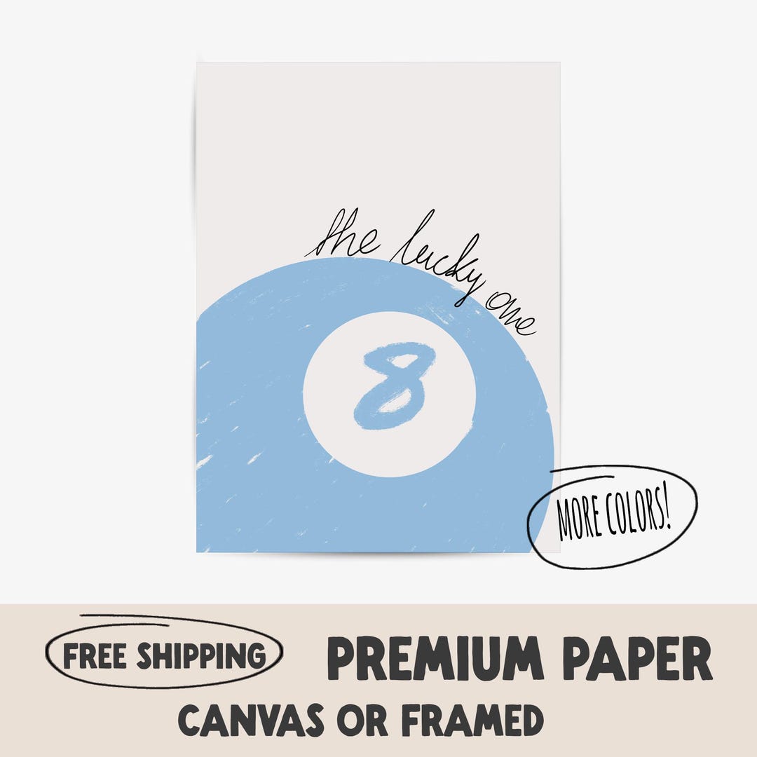 The Lucky One Light Blue Pool Ball 8 | Lucky Me Lucky You Decor ...