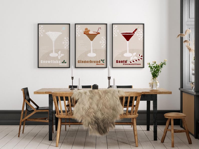 Printable Christmas Cocktails Gallery Set of 3 | Festive Cheers Print ...