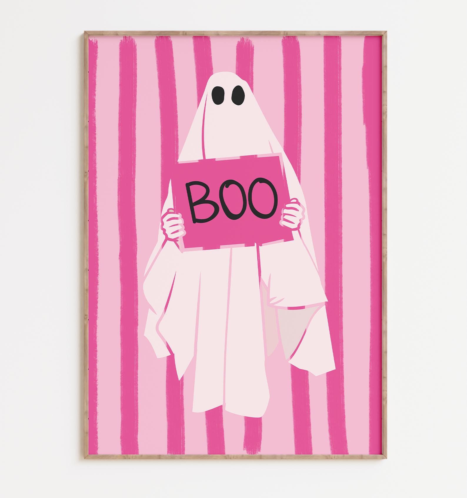 Printable Set of 2 Pink Halloween Ghosts | Funny Boo Print | Halloween ...