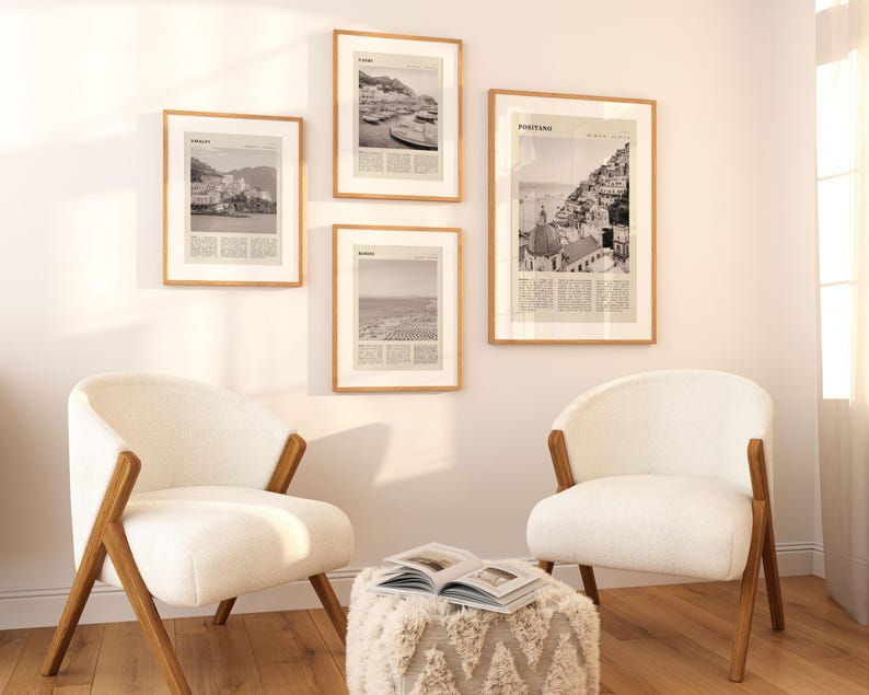 Italy Coastal Print Set: Amalfi, Capri, Rimini, Positano (digital ...