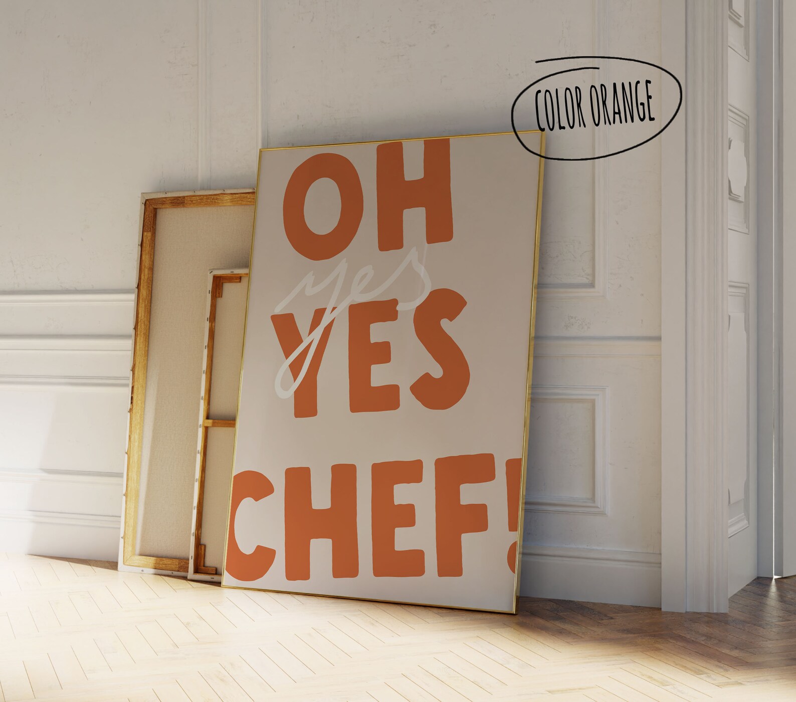 Oh Yes Chef! Quote Poster | Funny Retro Kitchen Typography Print ...