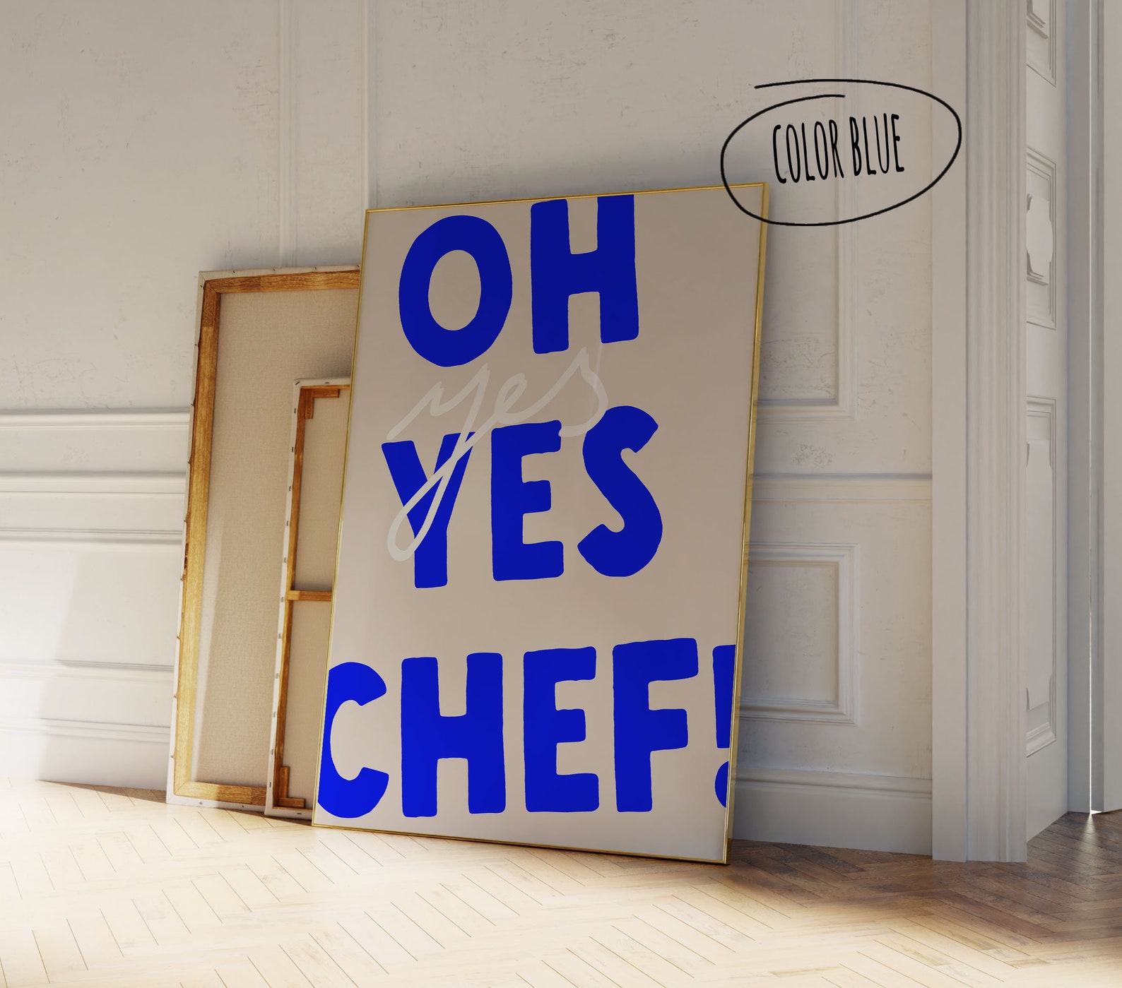 Oh Yes Chef! Quote Poster | Funny Retro Kitchen Typography Print ...