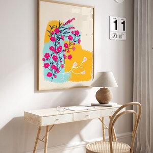 Hand Drawn Meadow Flowers Poster | Modern Vibrant Eclectic Wall Art ...