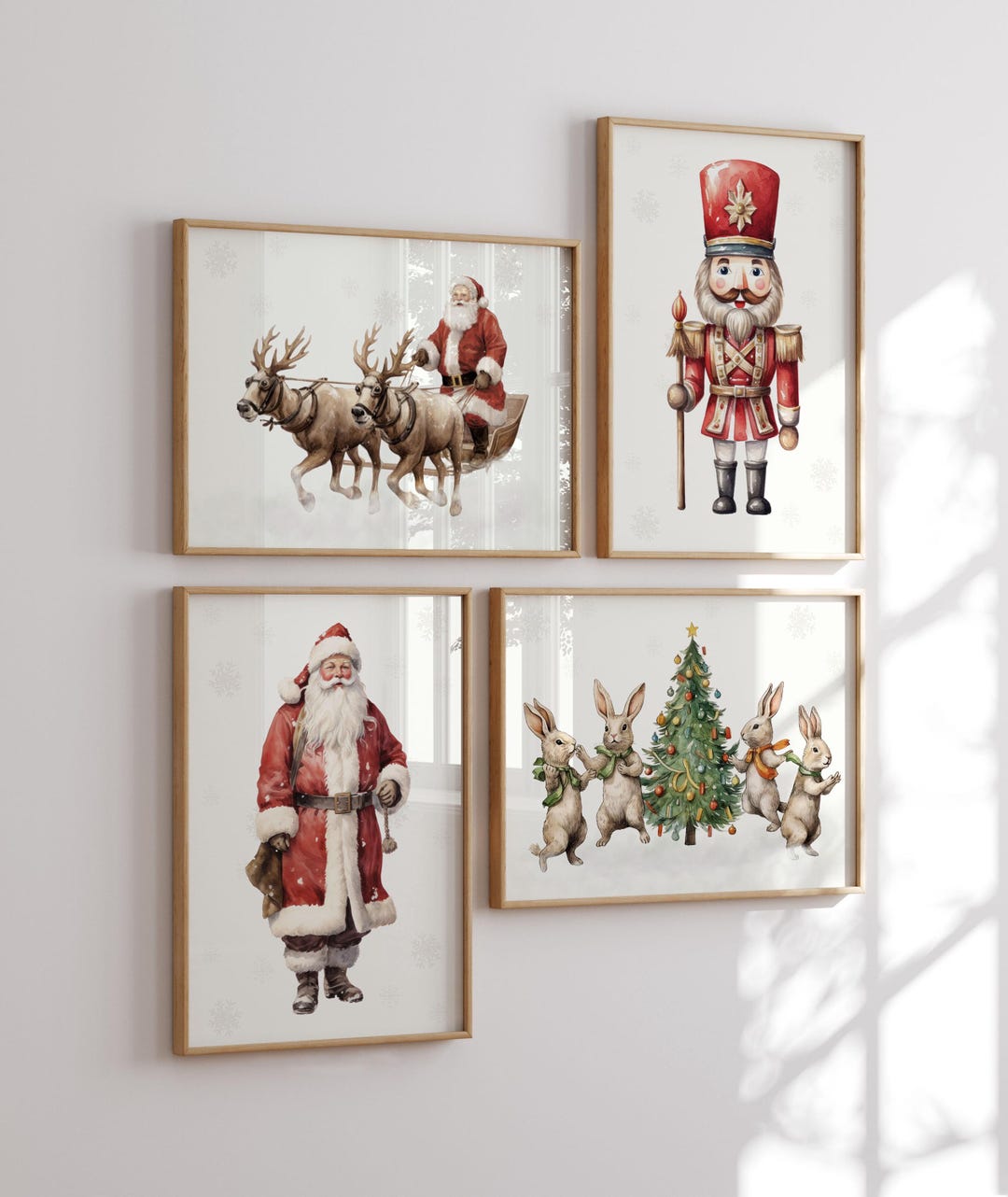 Printable Gallery Set of 4 Christmas Posters | Merry Christmas | Santa ...