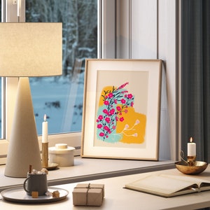 Hand Drawn Meadow Flowers Poster | Modern Vibrant Eclectic Wall Art ...