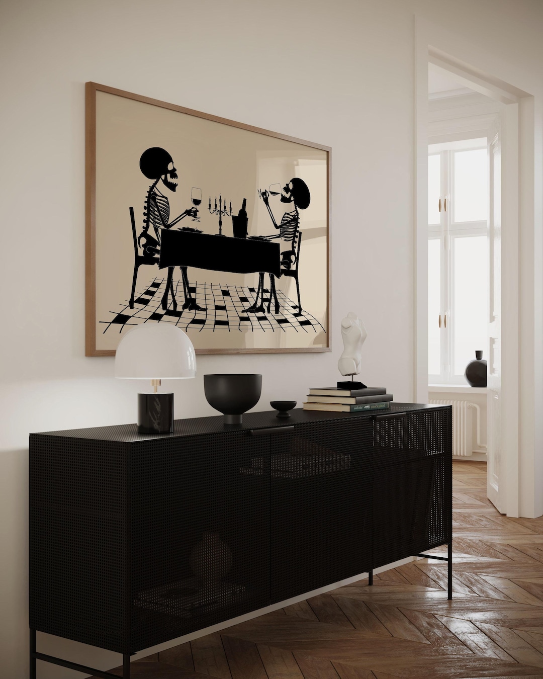 Vintage Halloween Skeletons Supper Print | Spooky Party Decor (digital ...