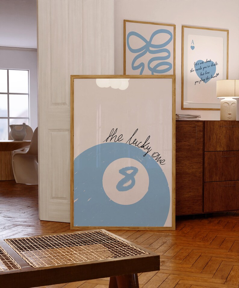 Printable the Lucky One Light Blue Pool Ball 8 Lucky Me Lucky You Decor ...