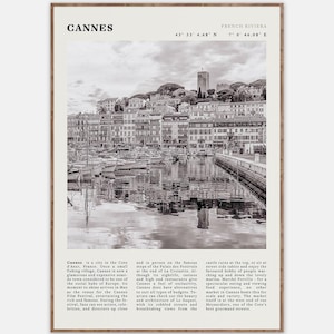 Printable Cannes Black & White Poster | Vintage Côte D’azur Print ...