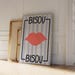Printable Bisou Bisou Quote French Kisses Poster | Romantic Red Lips ...