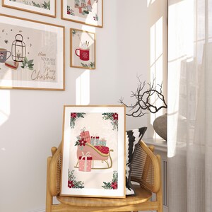 Printable Gallery Set of 5 Christmas Posters Neutral Gentle Elegant Set ...