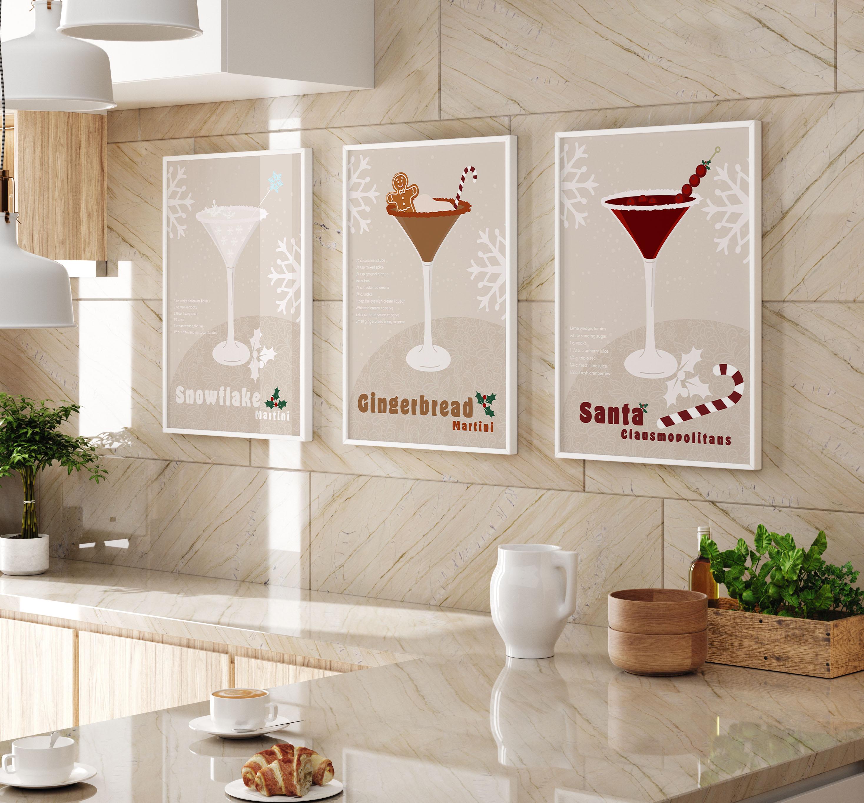 Printable Christmas Cocktails Gallery Set of 3 | Festive Cheers Print ...