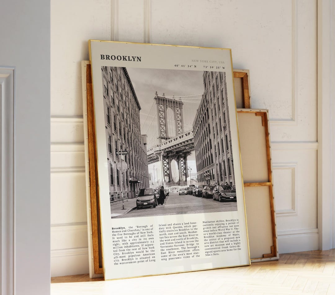 Printable Brooklyn Poster Print | NYC Wall Art | Urban Photography Gift ...