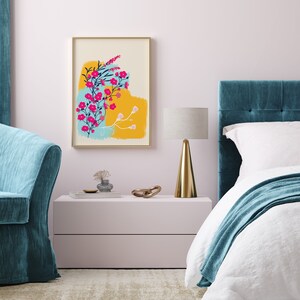 Hand Drawn Meadow Flowers Poster | Modern Vibrant Eclectic Wall Art ...