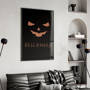 Scary Pumpkin Halloween Print | Spooky Season Decor (digital Download ...