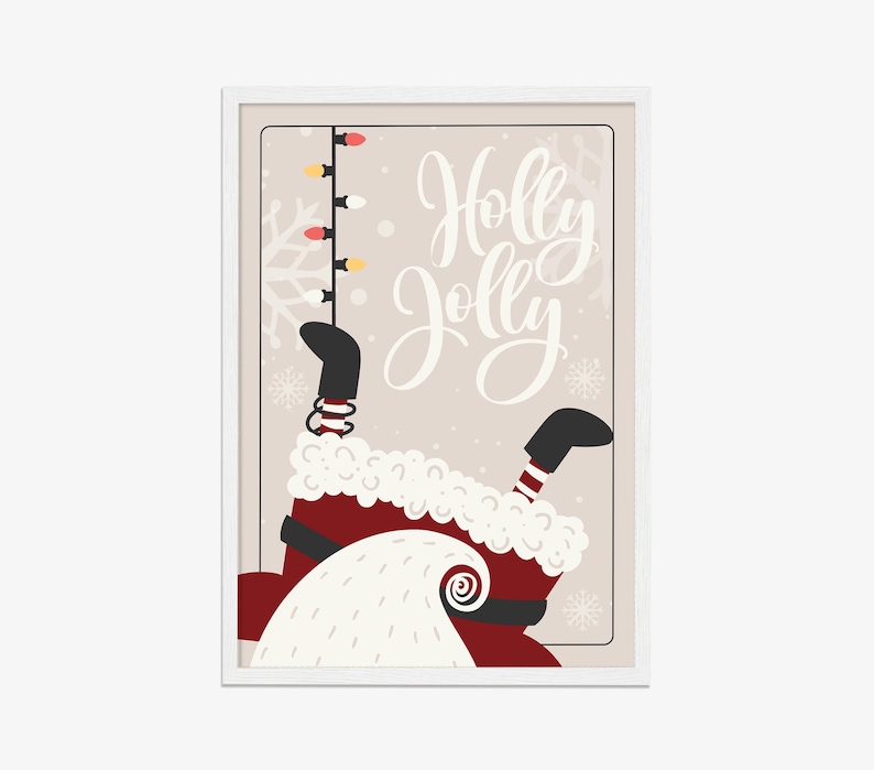 Funny Santa Claus Christmas Poster | Holly Jolly Festive Wall Art - Etsy