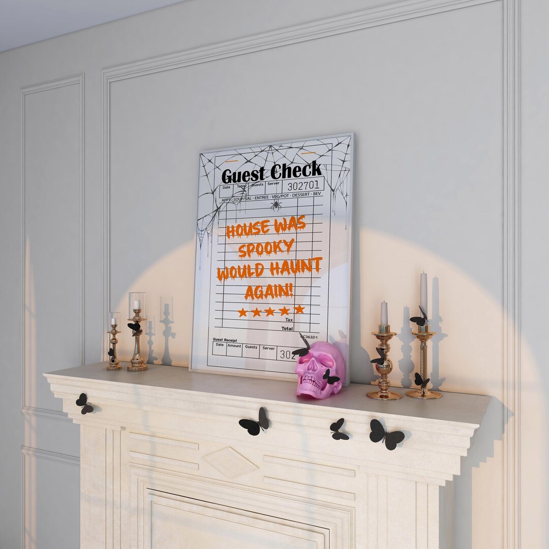 Printable Halloween Guest Check | House Was Spooky Decor | Orange Black ...