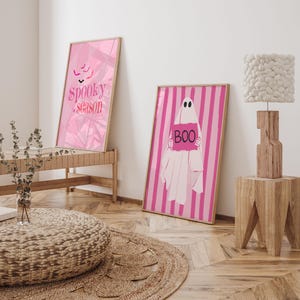 Printable Set of 2 Pink Halloween | Funny Boo Print | Spooky Season ...