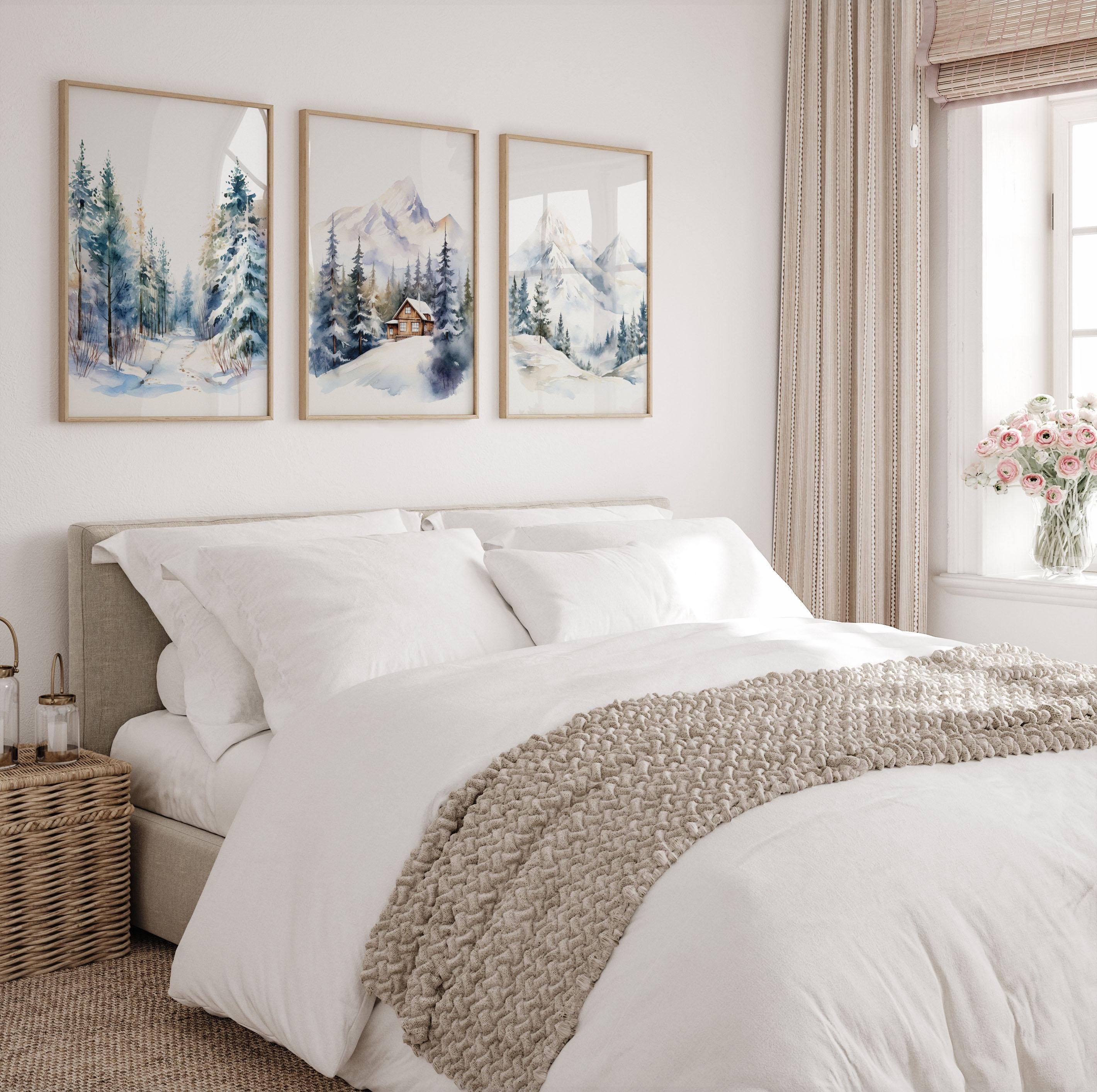 Printable Winter Scenery Gallery Set of 3 | Light Neutral Forest ...