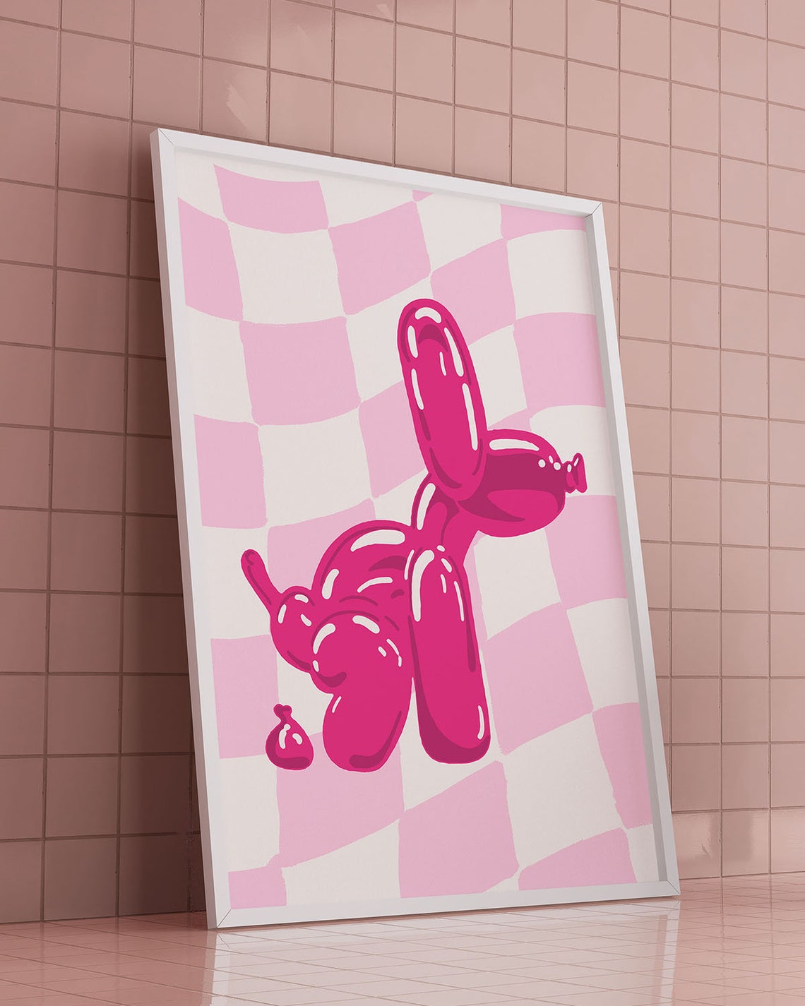 Printable Pink Balloon Dog Poster Dorm Preppy Eclectic Print Modern ...