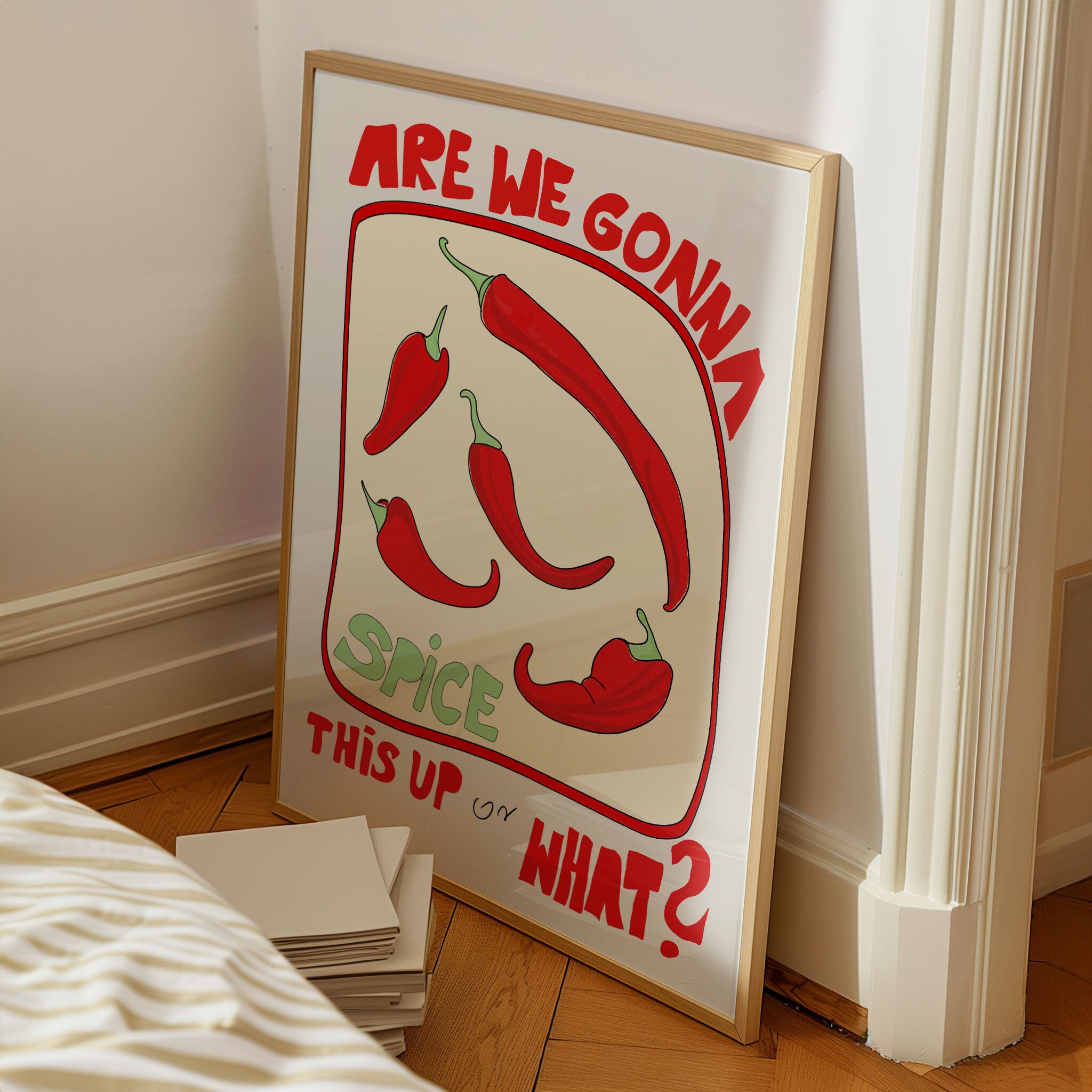 Printable Hot Spicy Paprika Poster Red Bold and Vibrant Kitchen Print ...