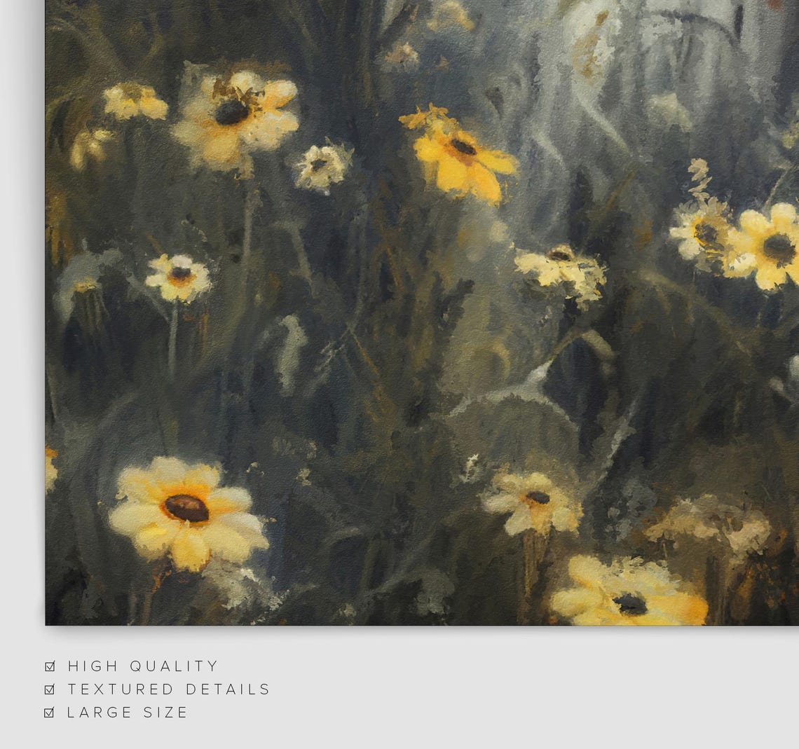 Halloween Ghost Print | Textured Meadow Painting, Spooky Season ...