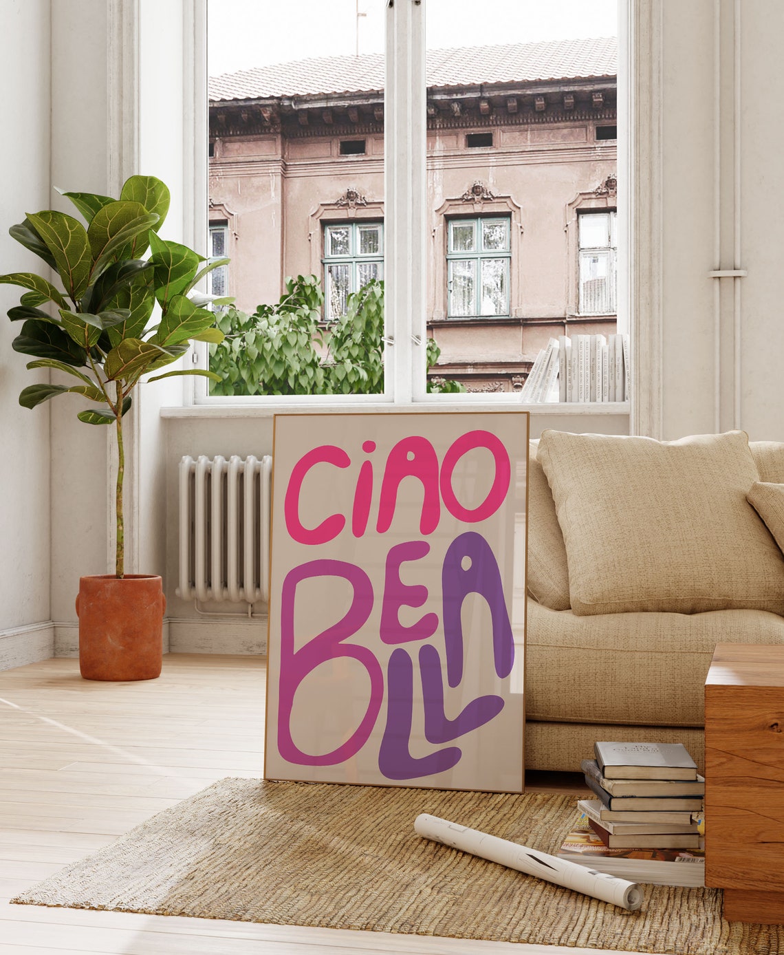 Printable Ciao Bella Quote Poster Girly Dorm Preppy Eclectic Colorful ...