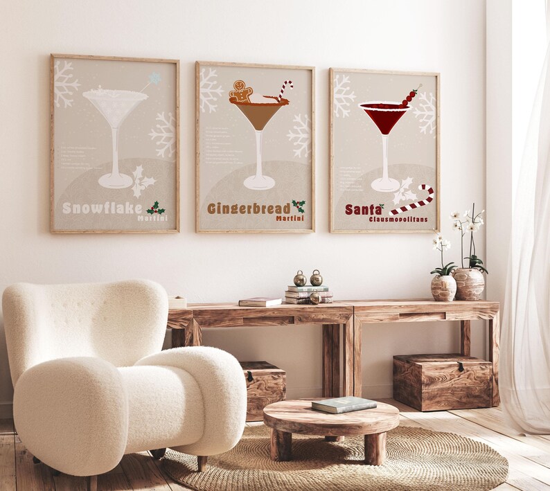 Printable Christmas Cocktails Gallery Set of 3 | Festive Cheers Print ...