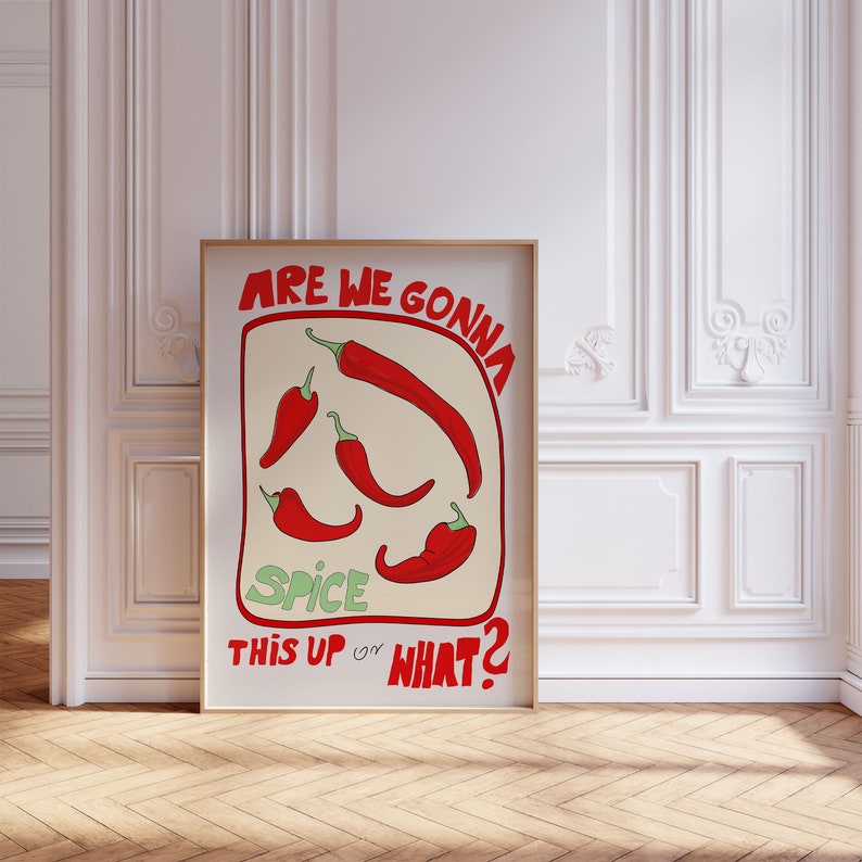 Printable Hot Spicy Paprika Poster Red Bold and Vibrant Kitchen Print ...