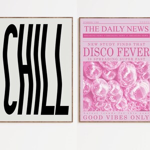 Printable Gallery Set of 10 Preppy Aesthetic Posters | Dorm Red Pink ...