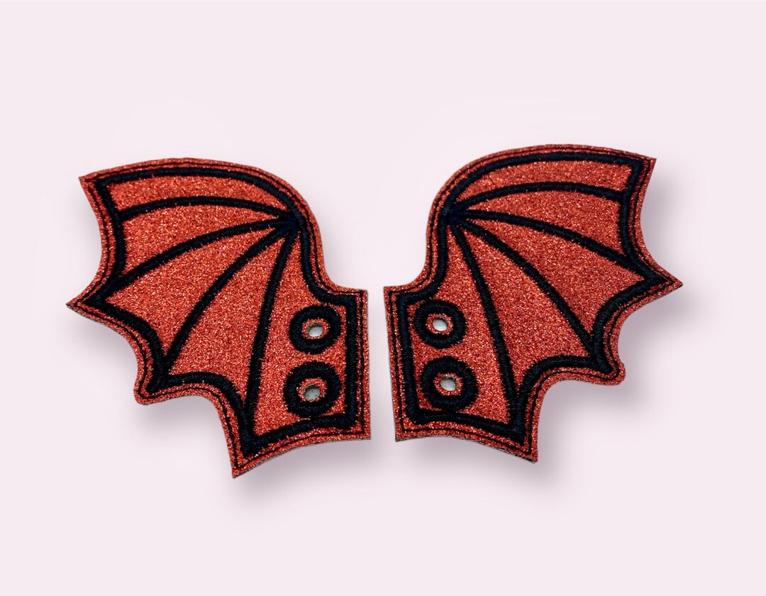 Shoe Wings, Dragon, Bat Boot Wings Accessories, Red Glitter Wings ...