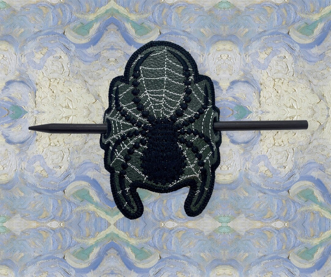 Leather Hair Barrette Spider Gothic Bun Holder Bun Cover - Etsy