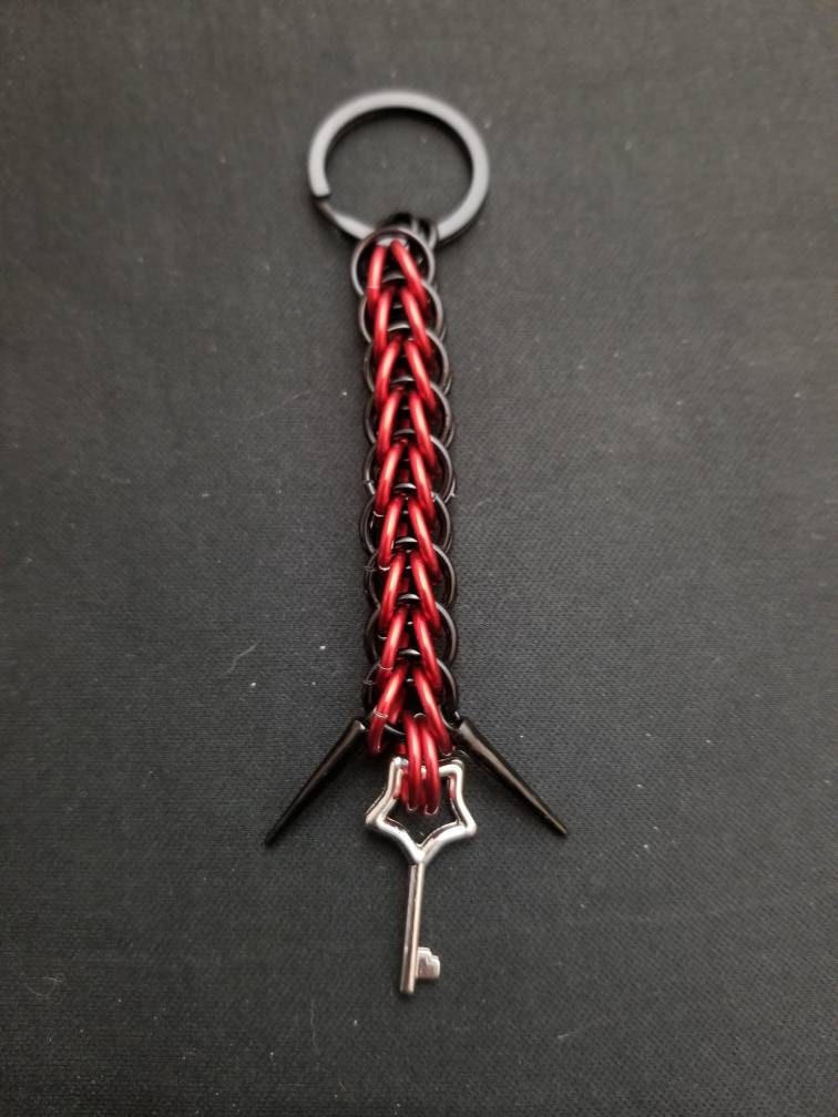 Dom Key Holder/chainmail Spiked Keychain - Etsy
