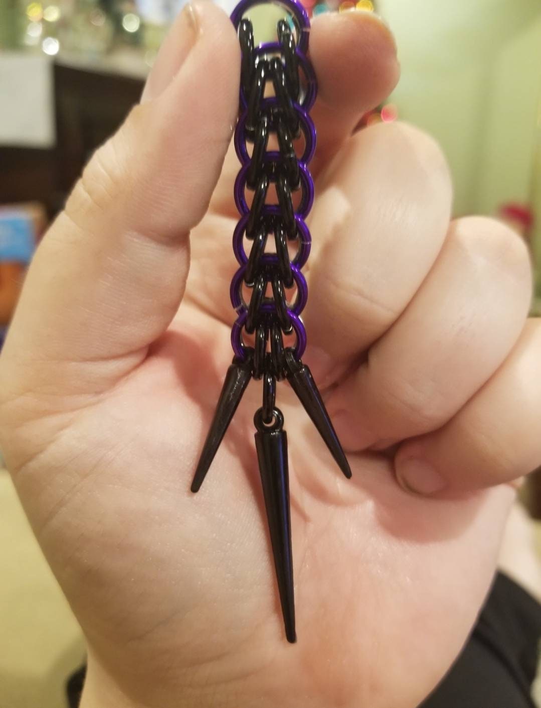 Dom Key Holder/chainmail Spiked Keychain - Etsy