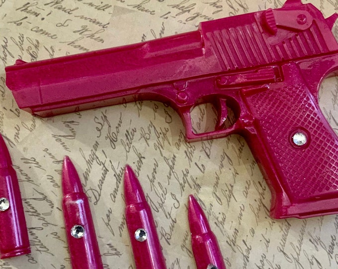 Attitude Resin Gun Pink Pistol ETSY Gun Model Pink Handgun Gun Pistol ...