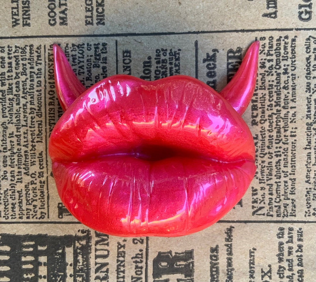 Eye Candy Resin Lips Large Hot Pink Lips Fridge Magnet Valentines Gifts ...