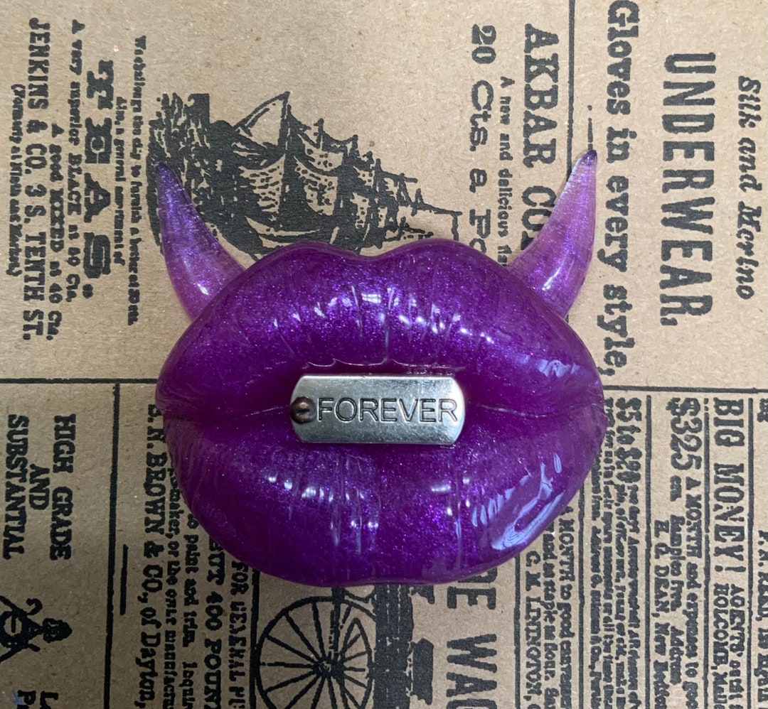 Forever Resin Lips Large Purple Lips Display Lips Fridge Magnet Vanity ...
